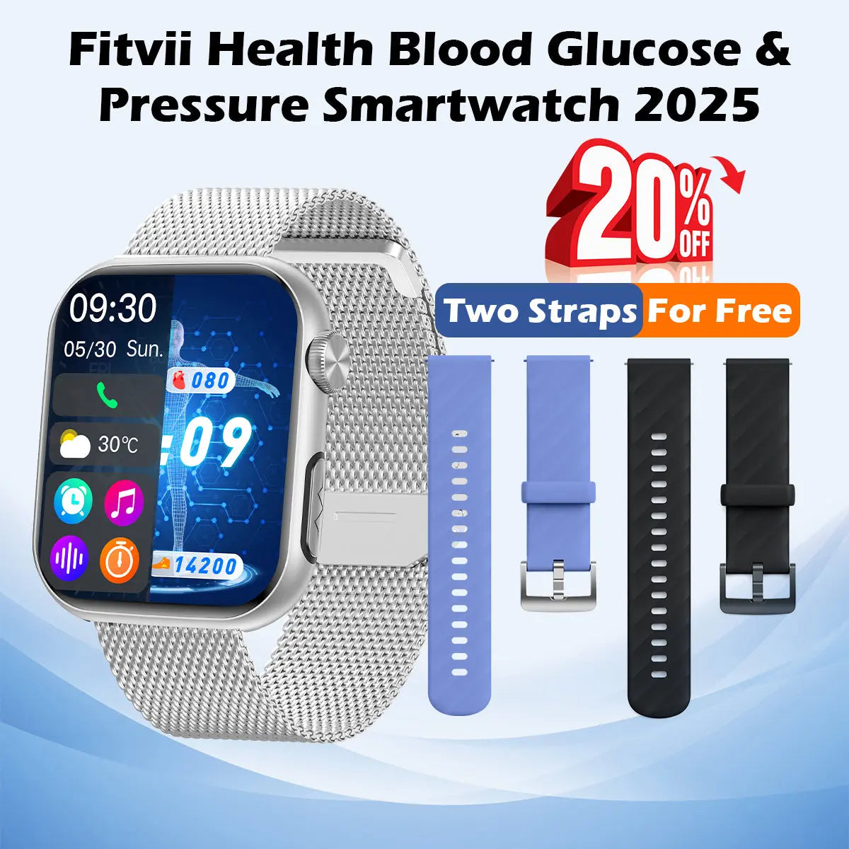 FITVII HM57 Health & Fitness Tracker (Answer/Make Calls), Smart Watch ...