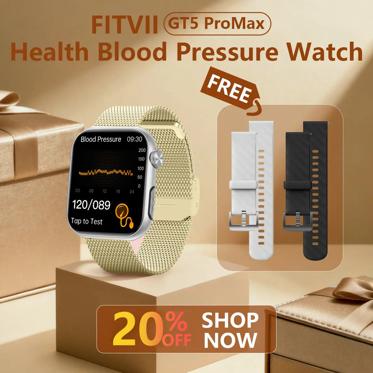 Women's/Men's Stylish and Health Smart Watch-New Fitvii GT5 Pro Max (6 ...