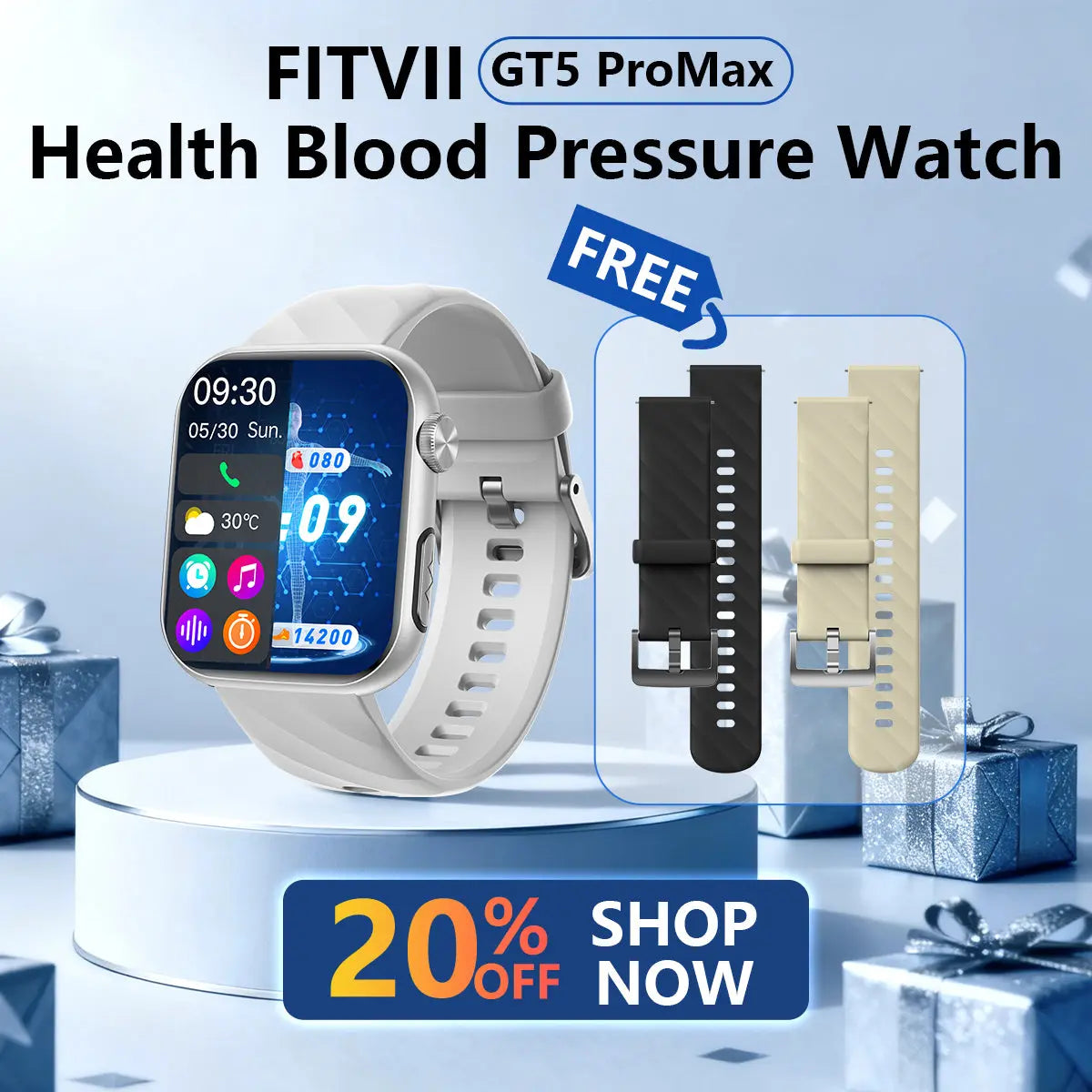 Women's/Men's Stylish and Health Smart Watch-New Fitvii GT5 Pro Max (6 ...